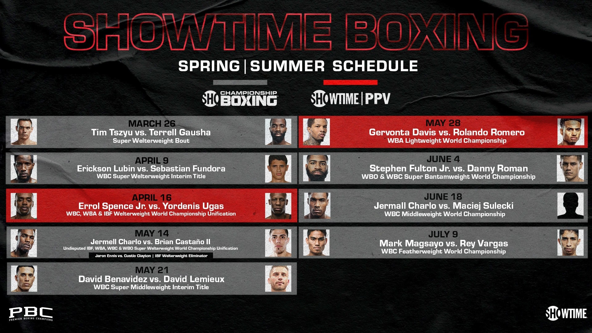 Showtime Boxing Announces Their Schedule For The First Half Of 2022 
